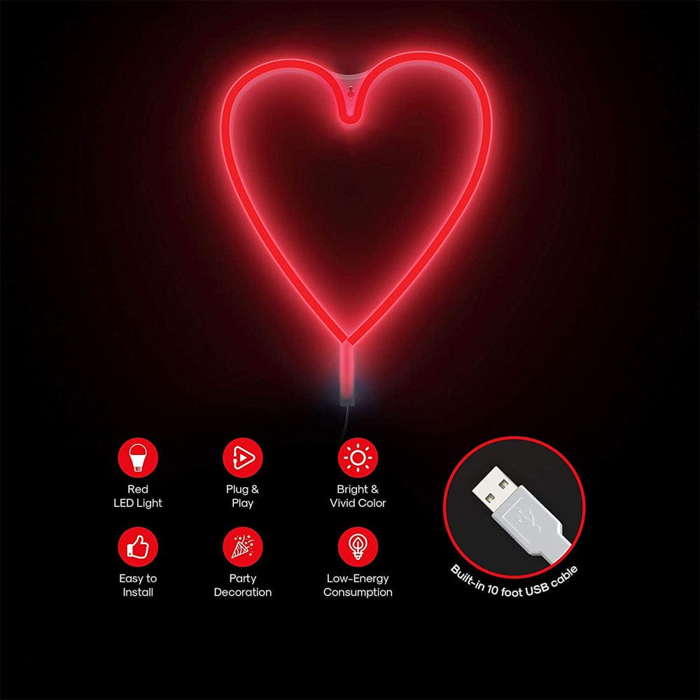 Red Heart Neon LED Wall Light – Deals Club Canada
